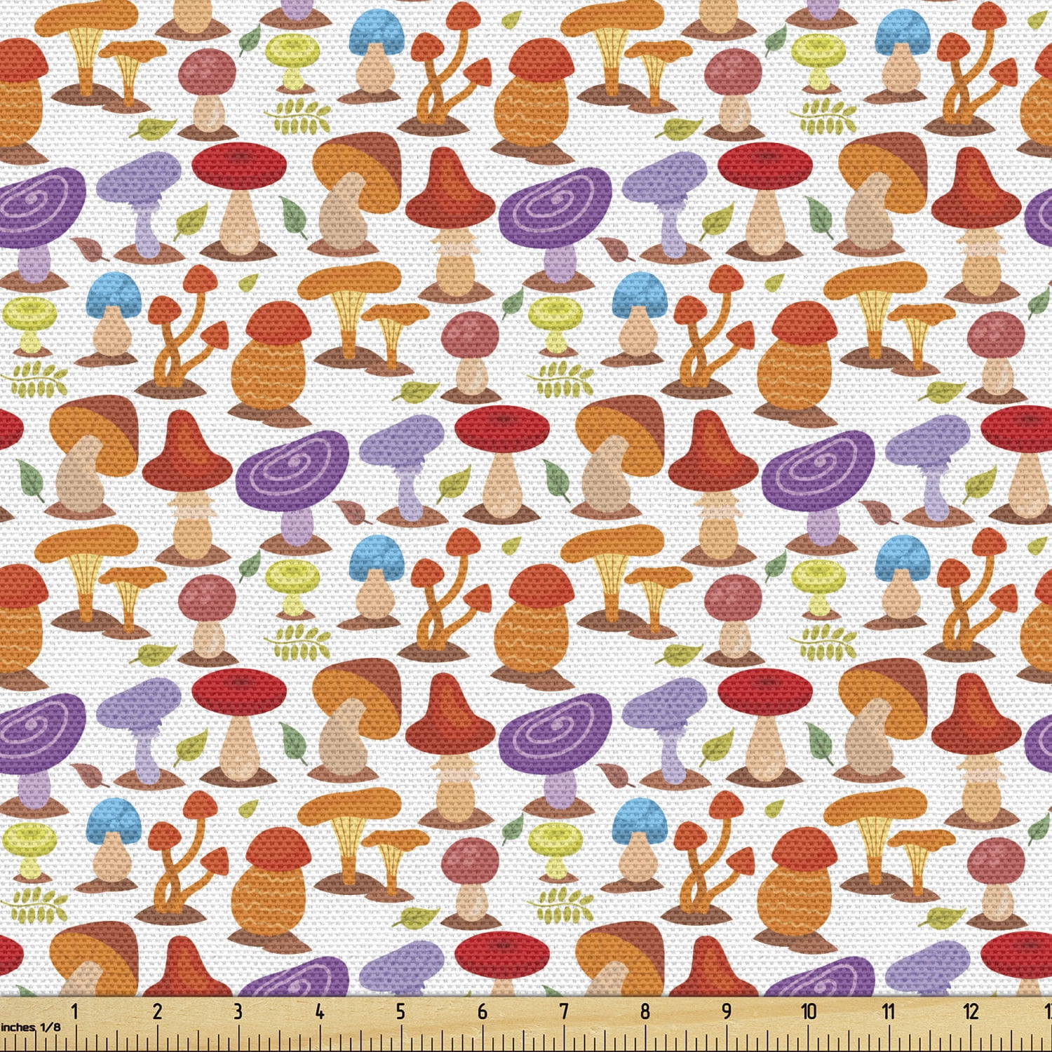 Mushroom Sofa Upholstery Fabric by the Yard, Various Woodland Elements ...