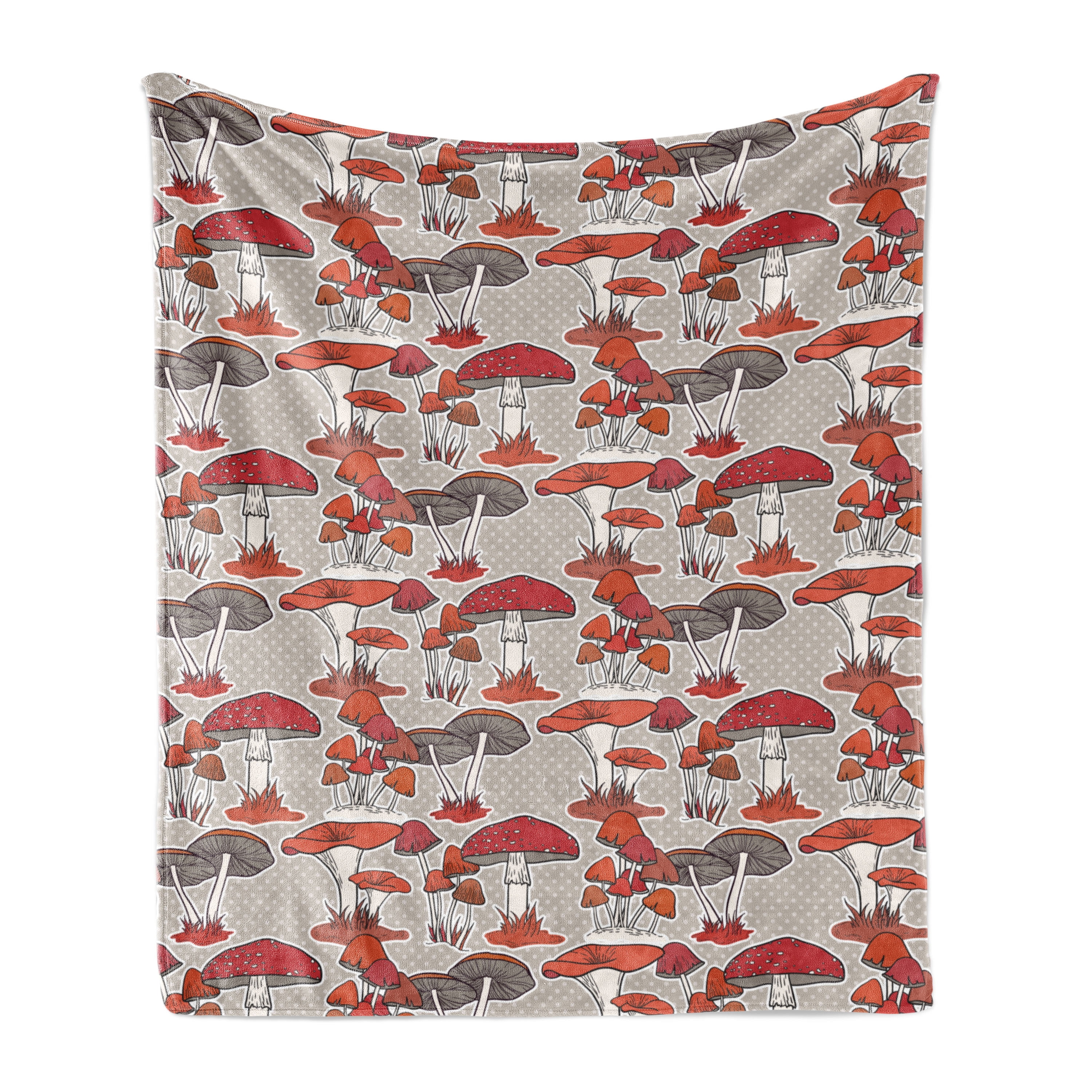 Mushroom Soft Flannel Fleece Blanket, Mushrooms Pattern Healthy Edible ...