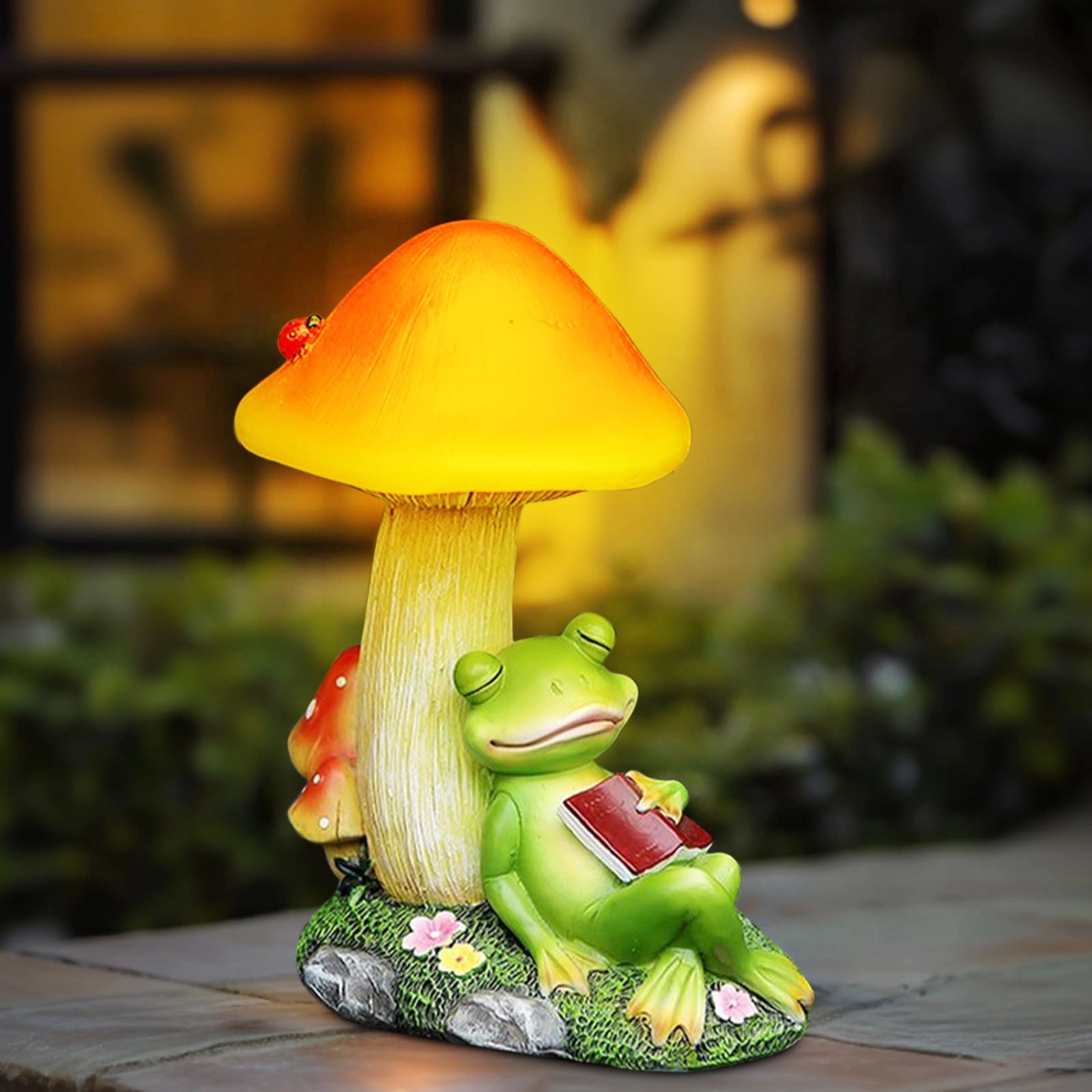Mushroom Solar Lights Outdoor - Frog Solar Light Resin Figurine ...