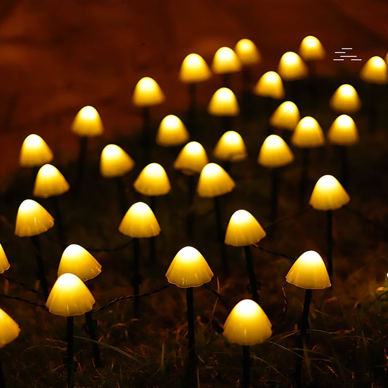 Mushroom Solar Lights Solar Waterproof Garden Lamp String 20LEDS 16.4ft ...
