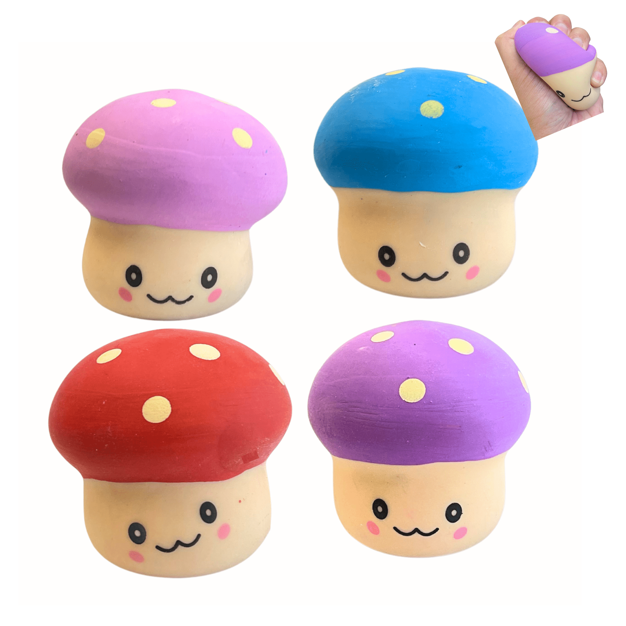 Mushroom Squeeze Ball, Hand Therapy Ball, Squishy Squeezy Stress Sensory Novelty Gag Toys ...