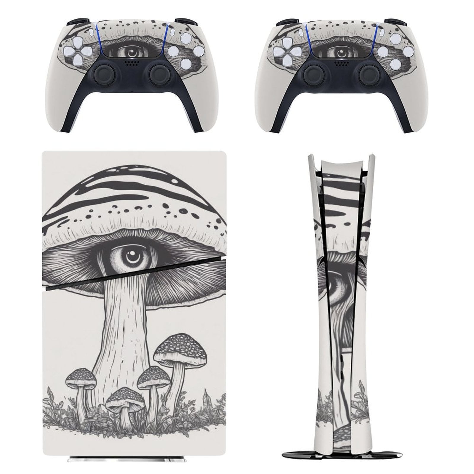 Mushroom Stillness Sketch Console Skin Bundle for PS5 Pro Slim Disc ...