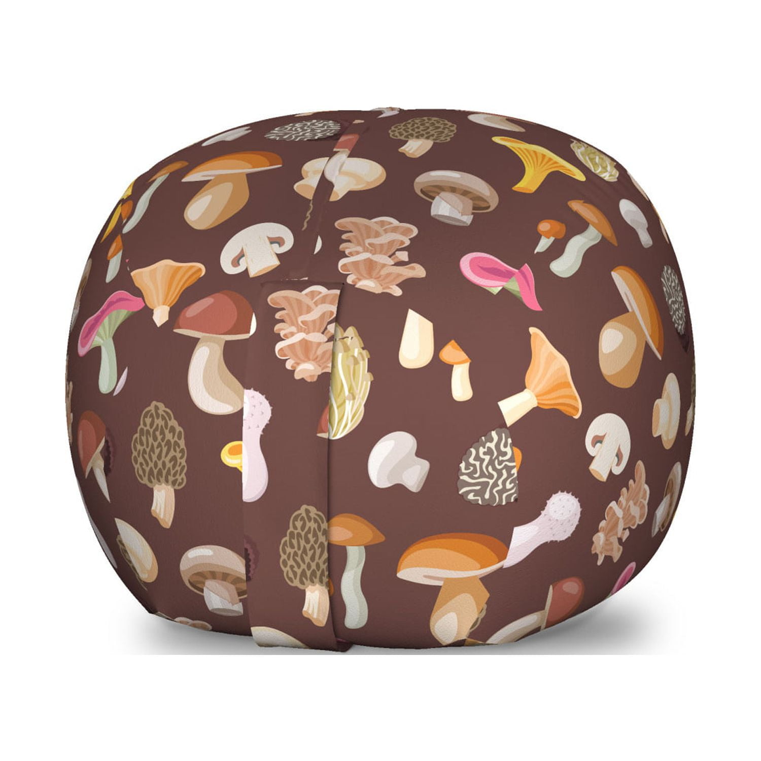 Mushroom Storage Toy Bag Chair, Rhythmic Fungi Cartoon Style in Autumn ...
