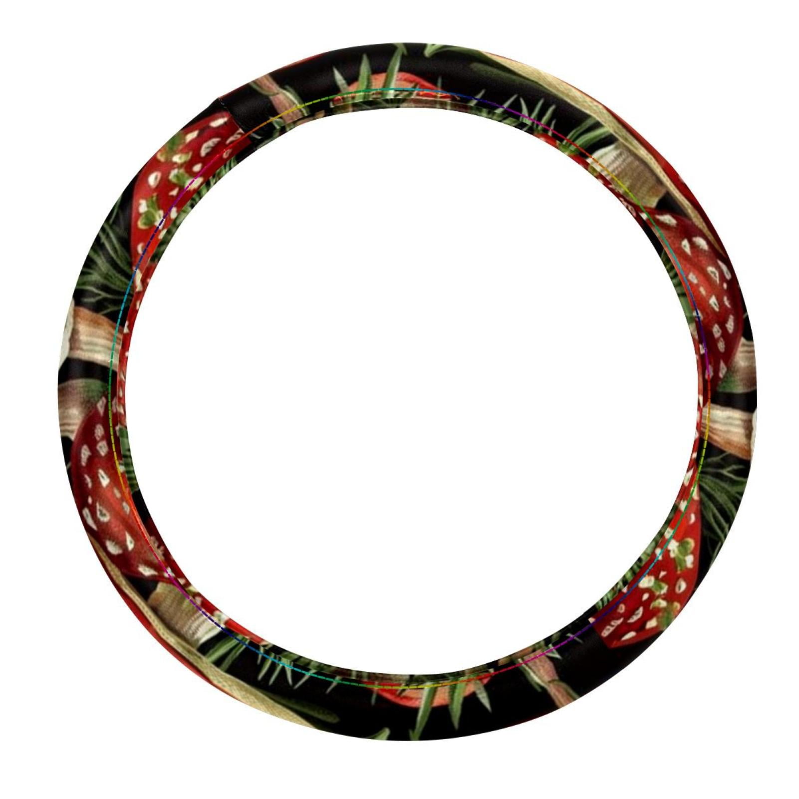 Mushroom Stylish Steering Wheel Cover for Car - PVC Leather & Fabric ...