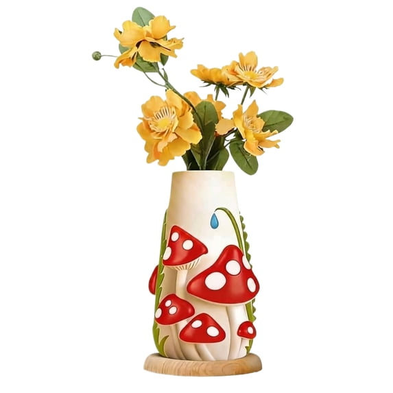 Mushroom Succulent Planter Pot, Dark Green Resin Flower Pot – Whimsical ...