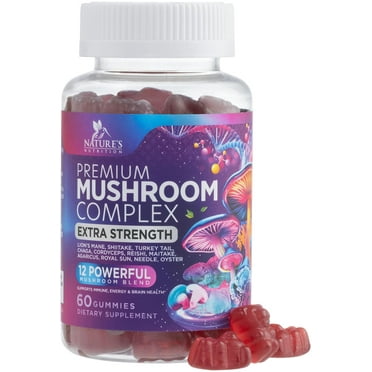 Mushrooms Complex Gummies with Lions Mane Nootropic Brain Supplements ...