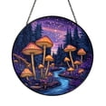Mushroom Under Starry Sky Glass Window Hanging – Fantasy Art - Walmart.com