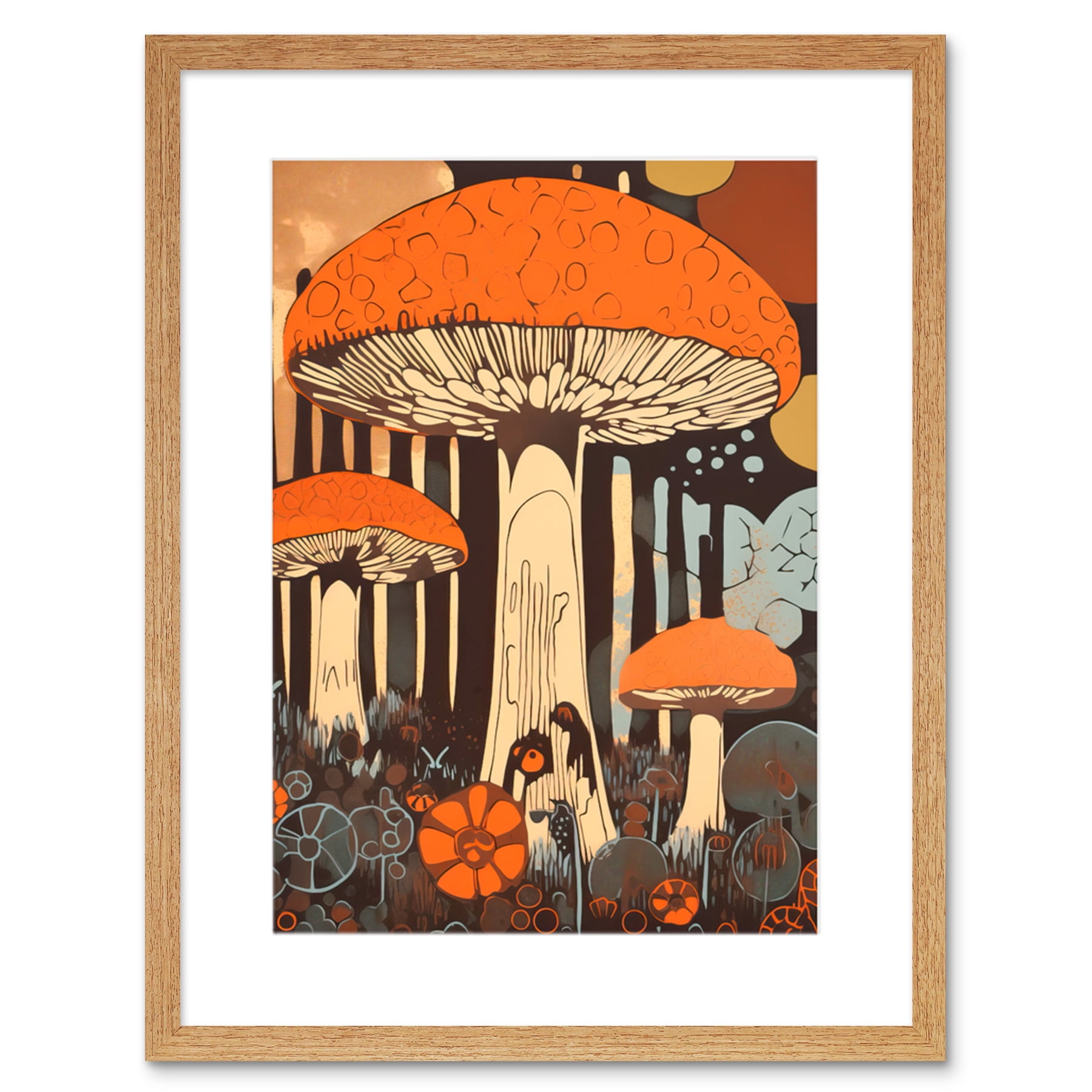 Mushroom Vintage Large Red Cap Fungi Pastel Colour Earthy Aesthetic ...