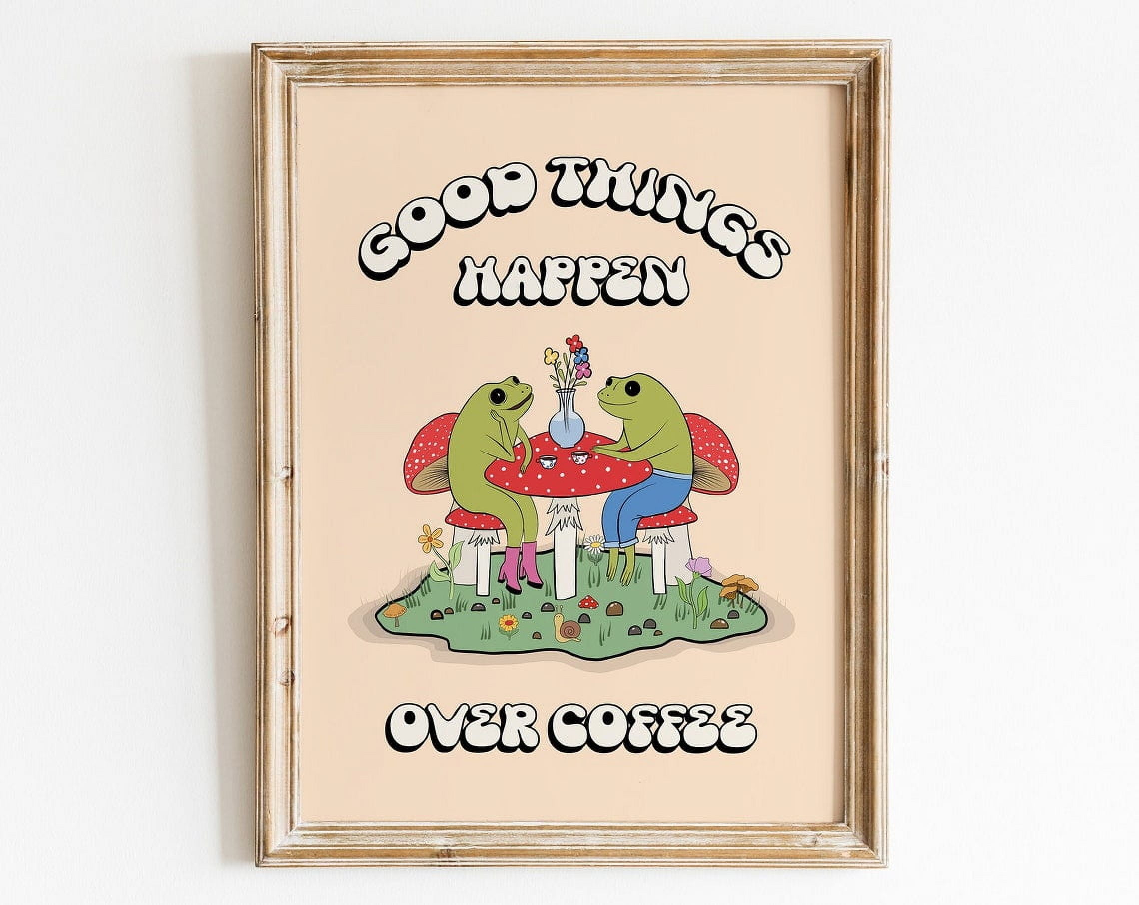 Mushroom Wall Art, Frog Wall Decor, Vintage Poster, Frog And Toad ...