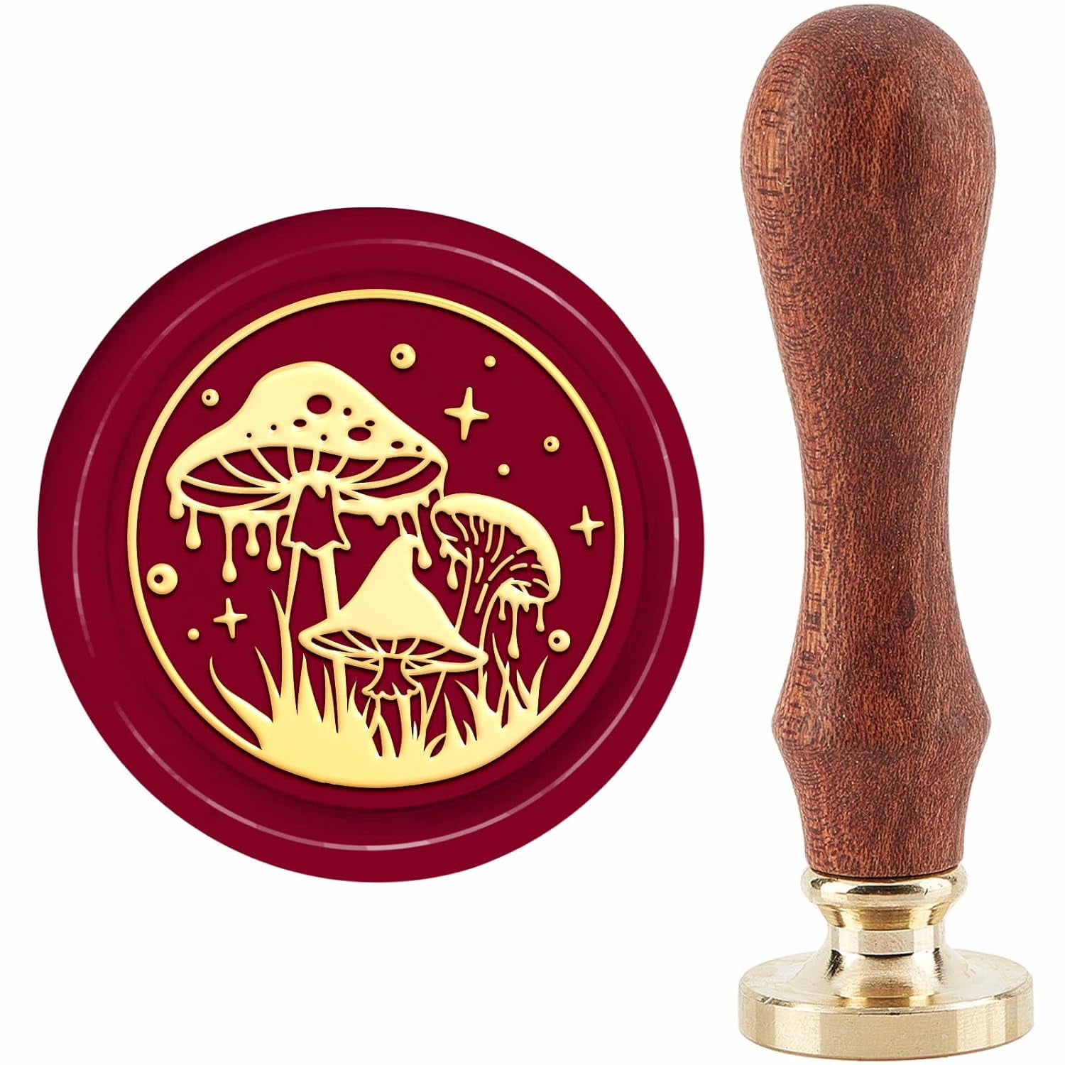Mushroom Wax Seal Stamp Star Wax Stamp 30mm/1.18inch Removable Brass ...