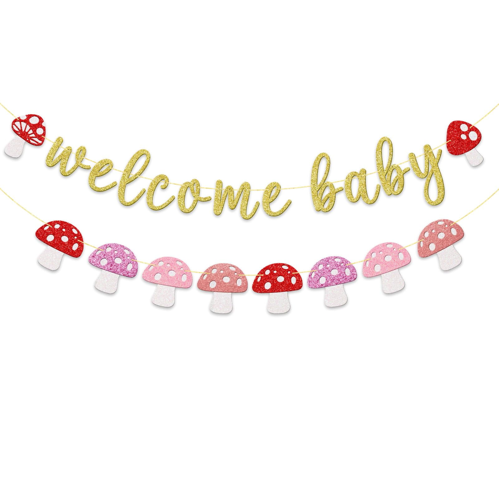 Mushroom Welcome Baby Banner, Mushroom Garland, Pre-assembled, Welcome ...