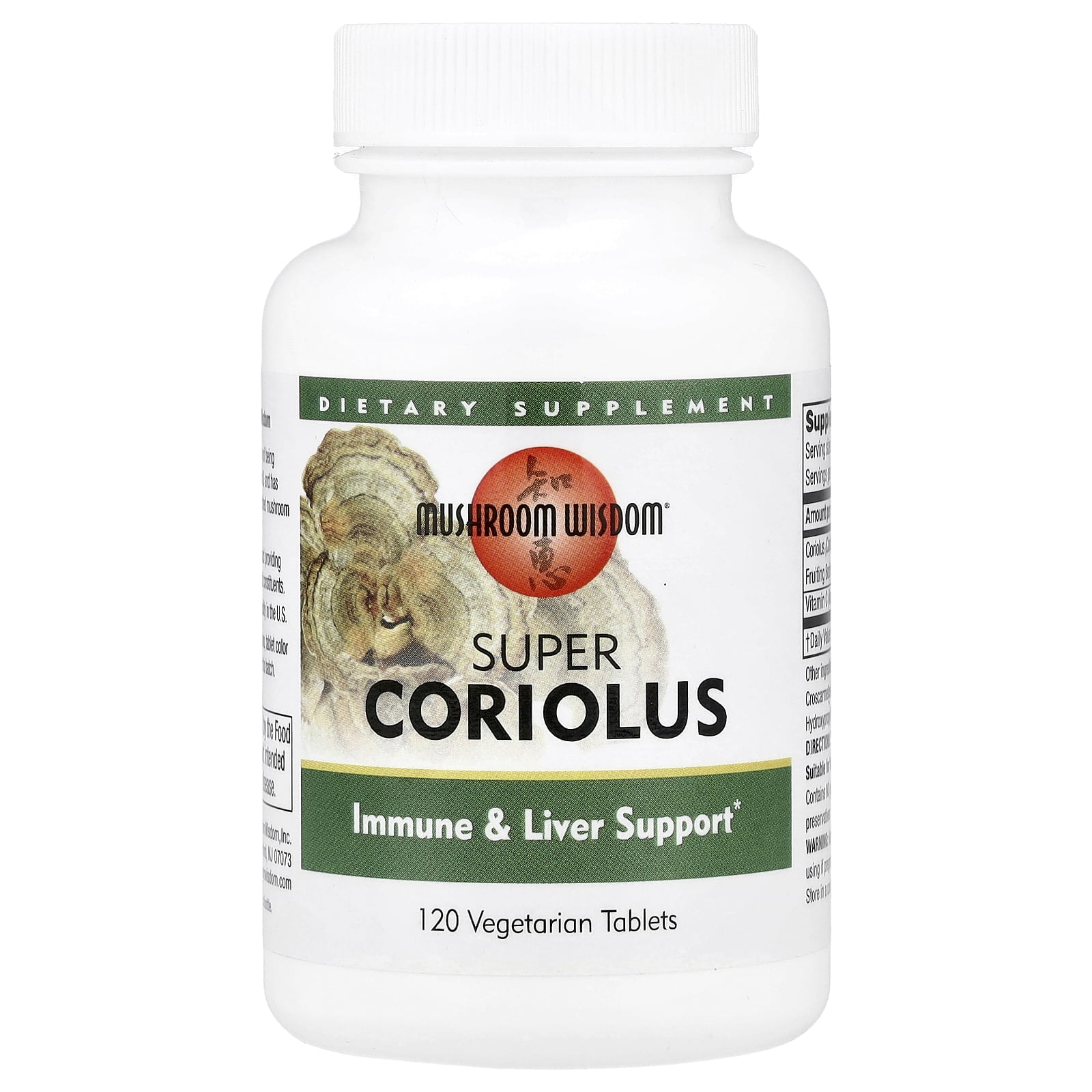 Mushroom Wisdom - Super Coriolus - 120 Vegetarian Tablets Formerly ...
