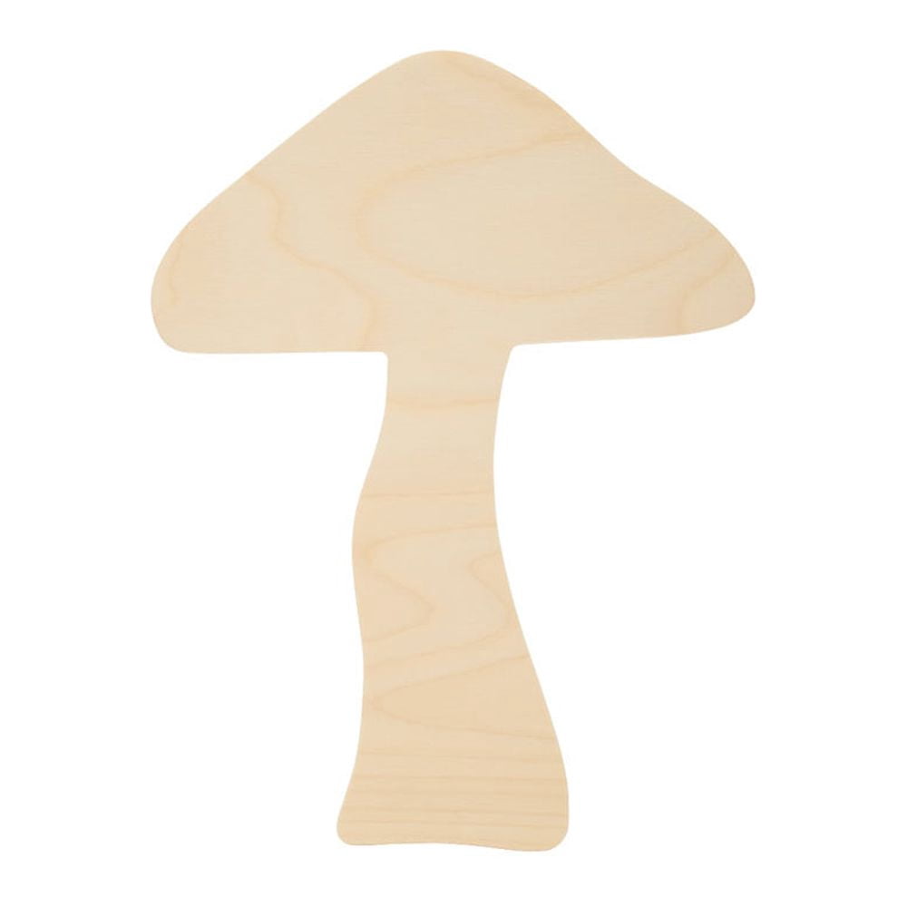 Mushroom Wood Cutouts 6-inch, 1/4 inch Thick, Pack of 25 Wooden Crafts ...