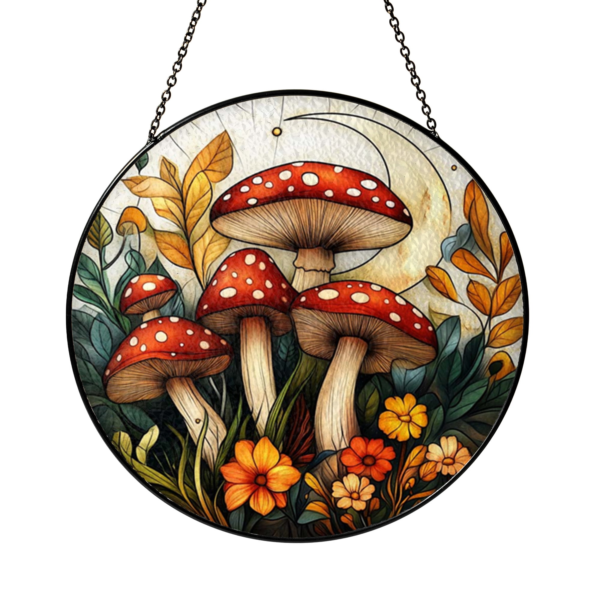 Mushroom Woodland Stained Glass Style Window Suncatcher – Nature Decor ...
