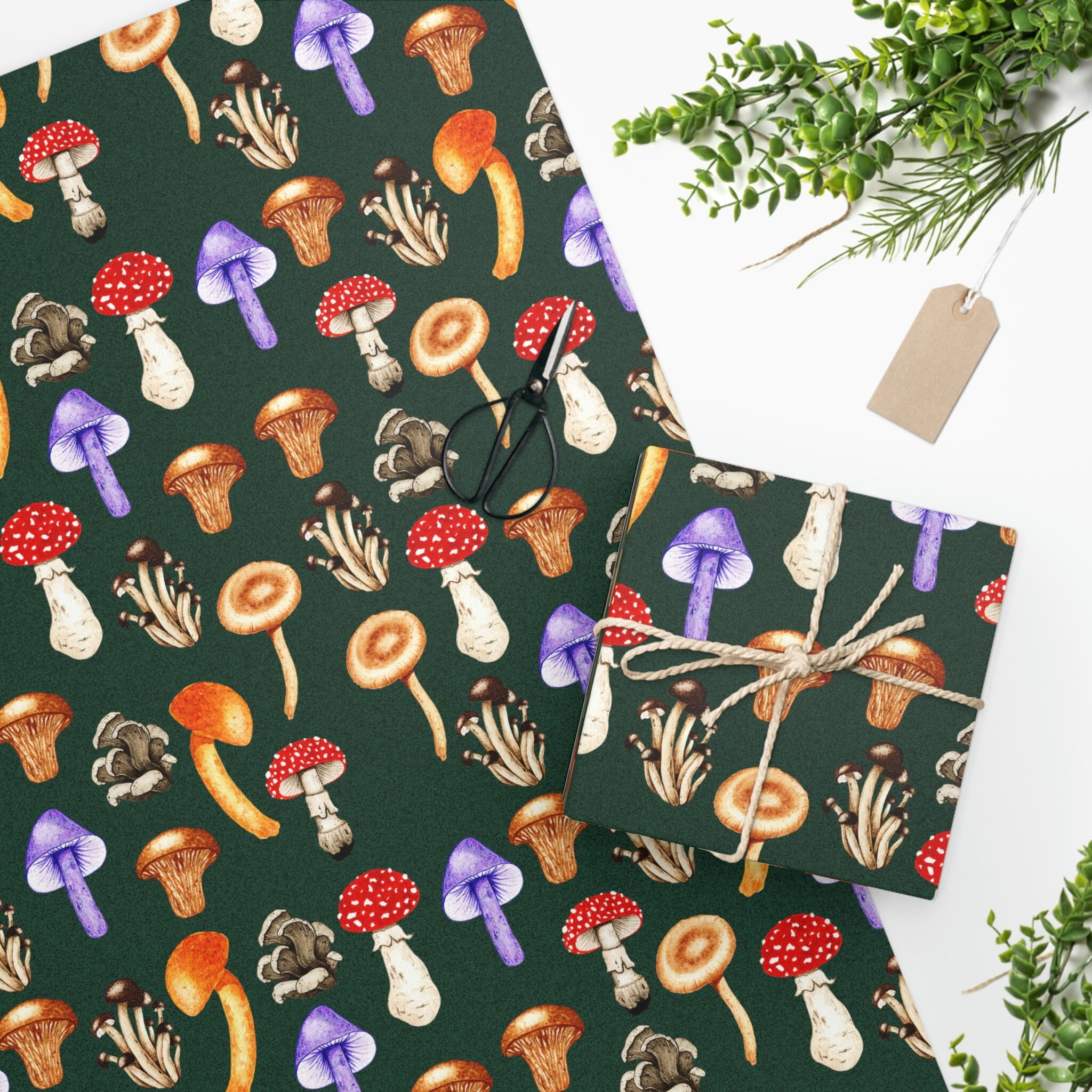 Mushroom Wrapping Paper Roll Psychedelic Gift Wrap I Fungi Birthday ...
