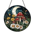 Mushroom and Crescent Moon Stained Glass Style Window Suncatcher ...