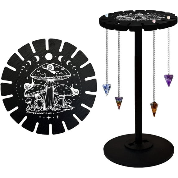 Mushroom and Snails Pendulum Stand Display Shelf Wooden Pendulum Holder ...