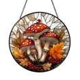 Mushroom with Ladybug Window Hanging – Stained Glass Style Forest Decor ...