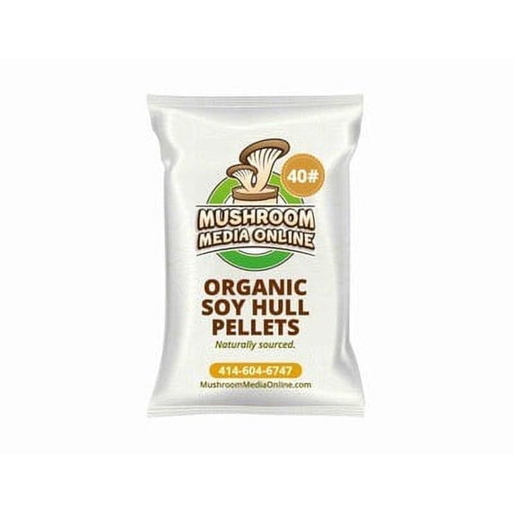 MushroomMediaOnline Organic Soy Hull Mushroom Pellets, 40 Pound ...