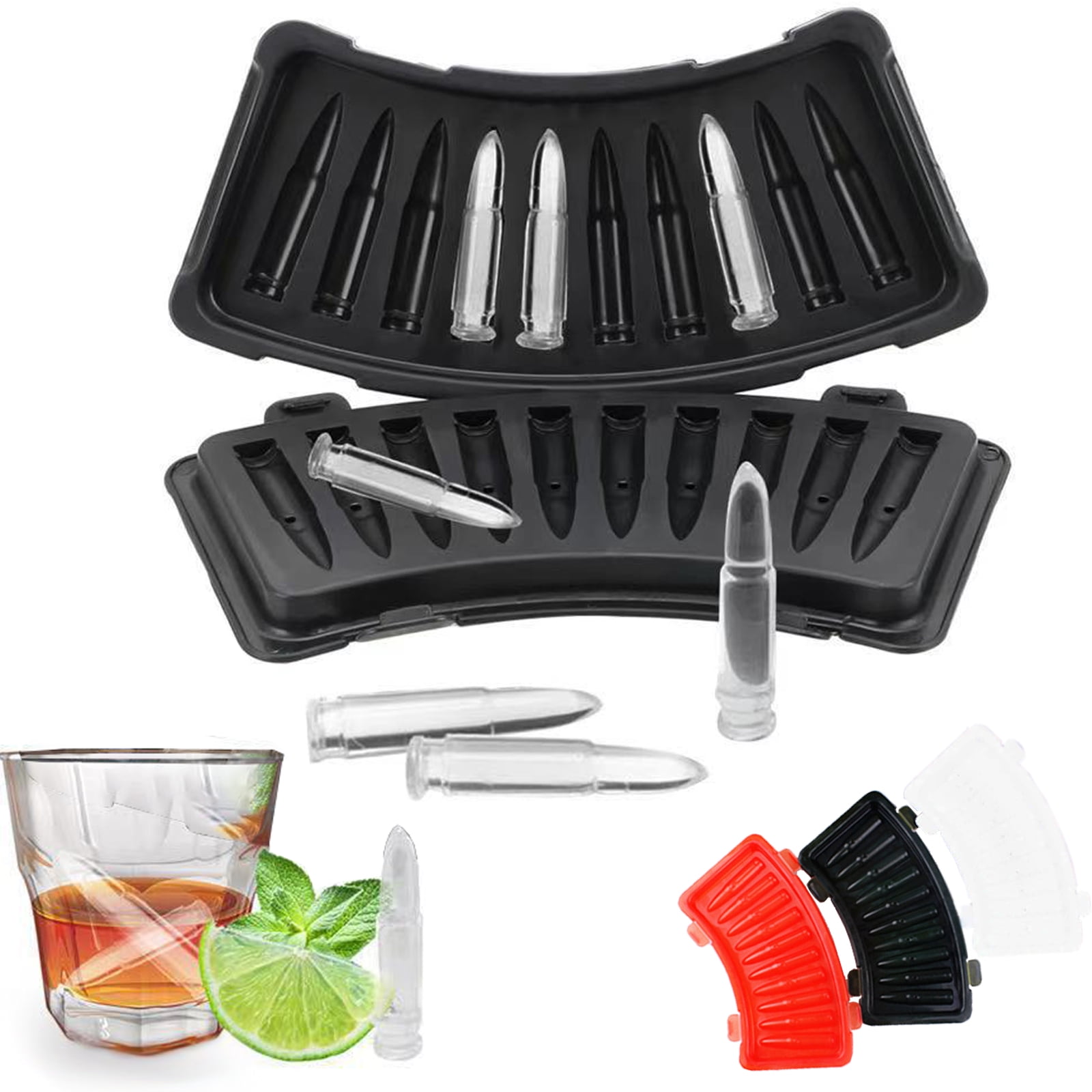 Mushroomcase 2 PCS Bullet Shape Ice Cube Tray Mold Whiskey Ice Cube ...