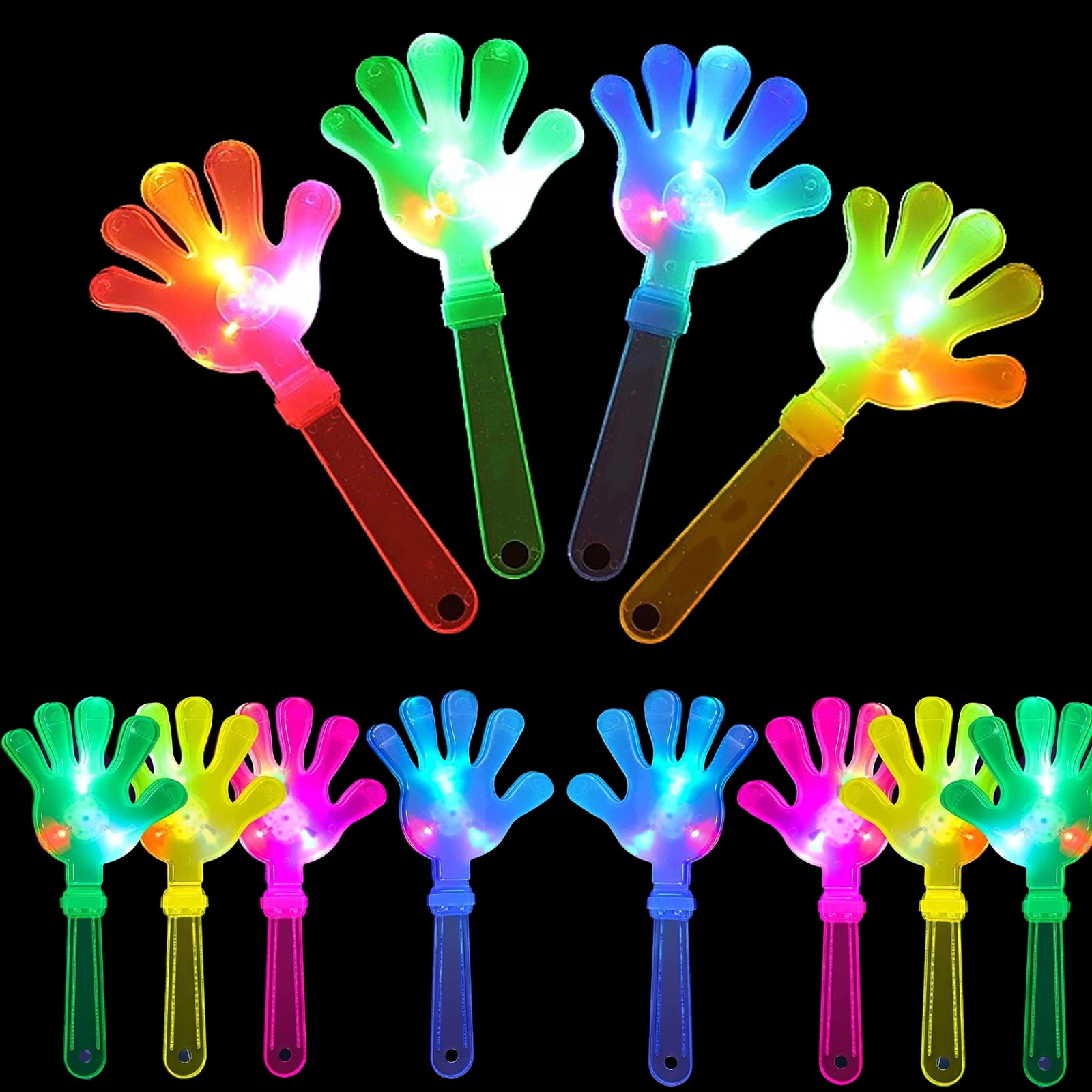 Mushroomcase 20 Pcs LED Light Up Hand Clappers, 9.5 Inch Noise Makers ...