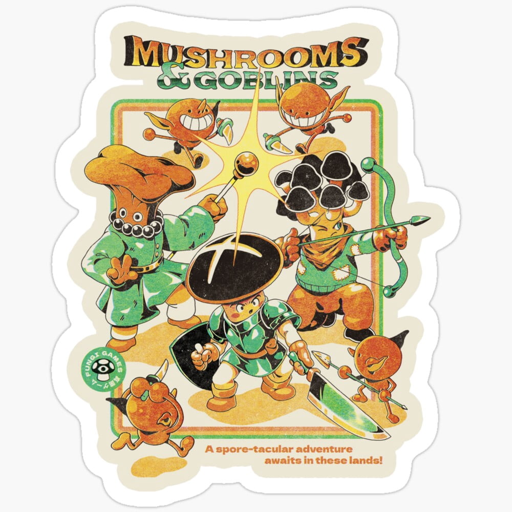 Mushrooms And Goblins Sticker Phone Decal Water Bottle Stickers Car ...