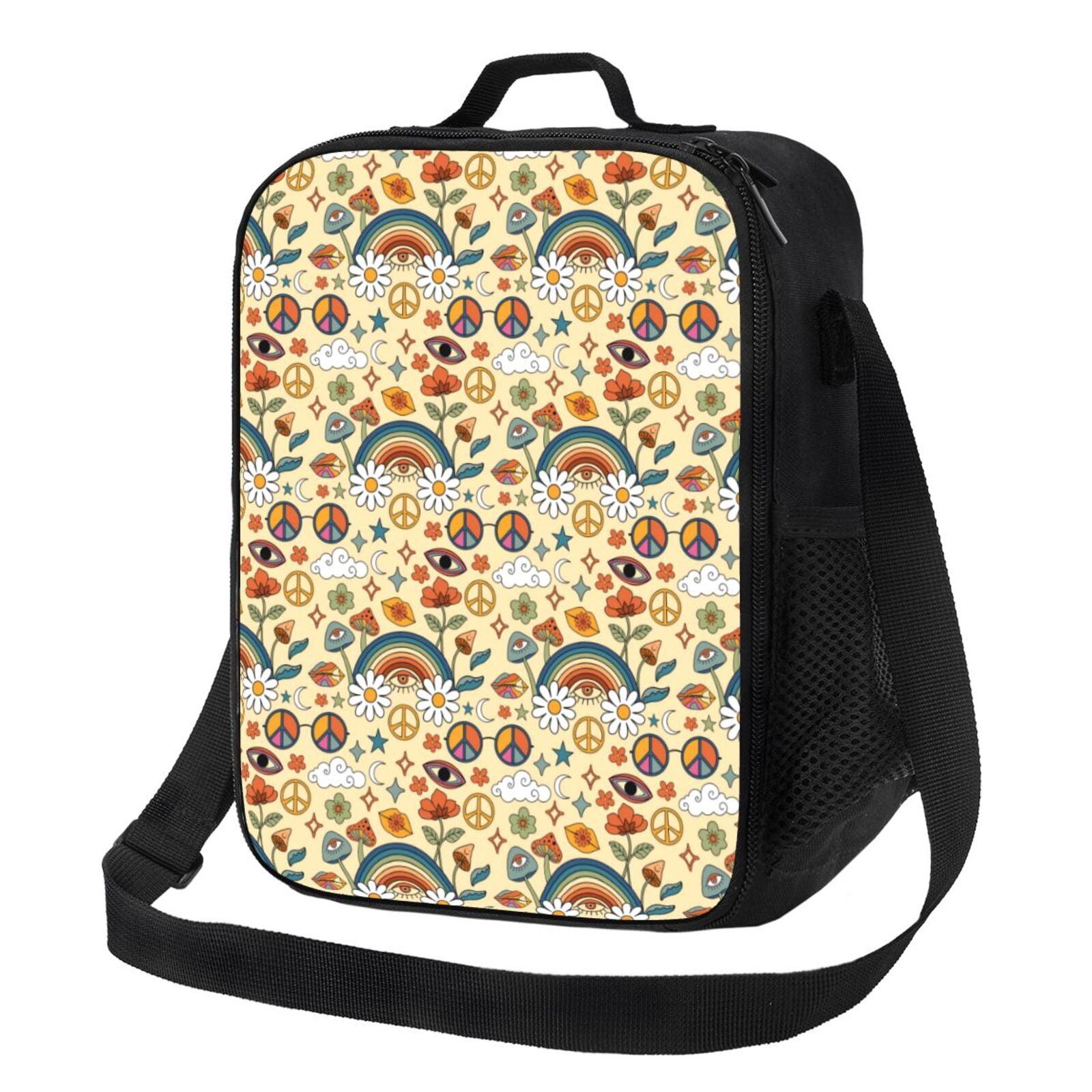 Mushrooms And Rainbows Peace Lunch Box for Women Men, Insulated Lunch ...