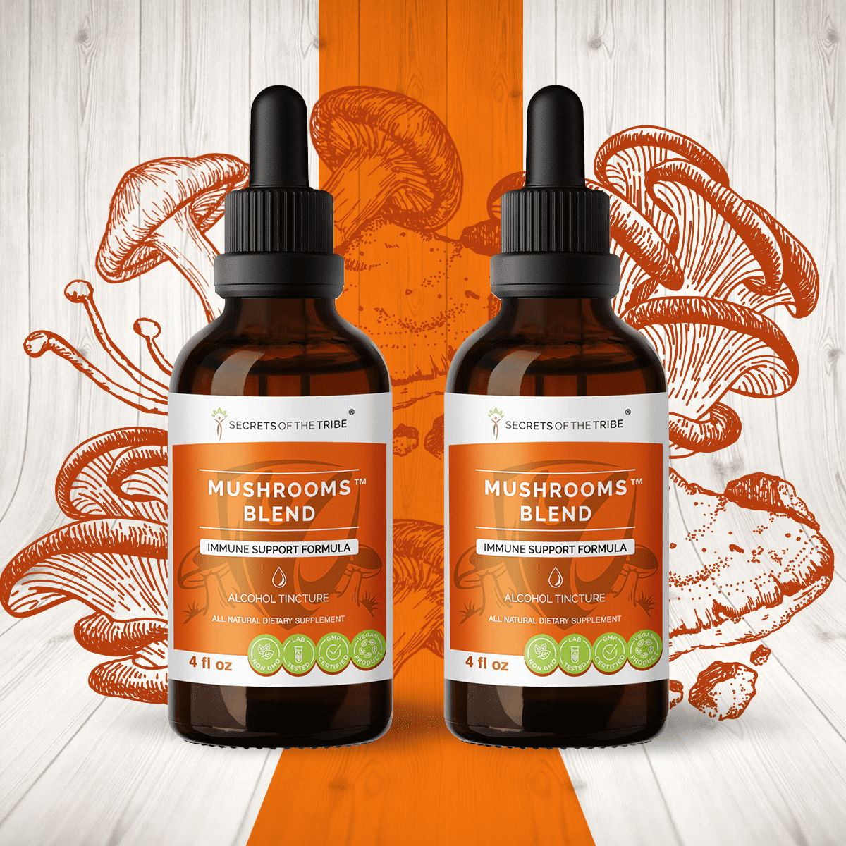 Mushrooms Blend Alcohol Extract, Tincture, Chaga, Shiitake, Maitake ...