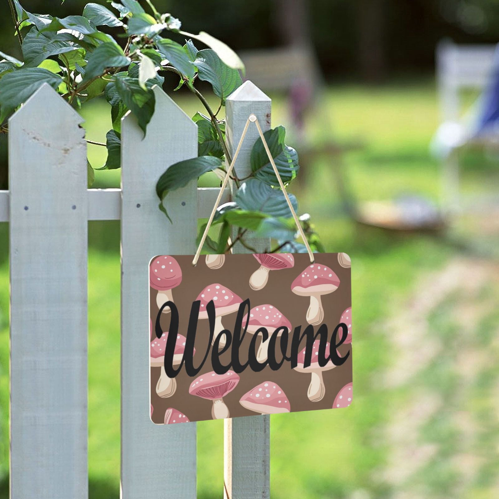 Mushrooms Brown Welcome Sign for Front Door Porch Wreath Door Sign Home ...