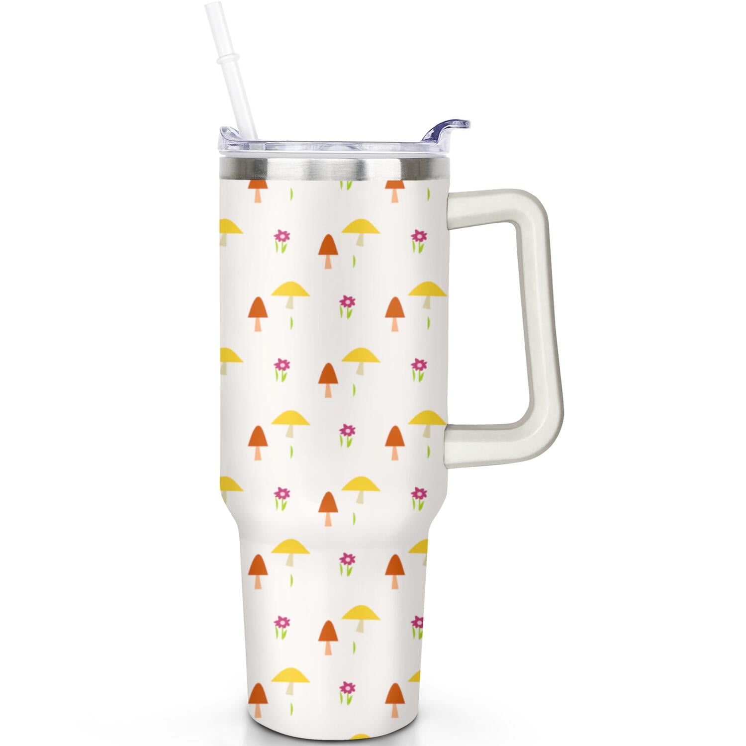 Mushrooms Design Large 40oz Coffee Mug Double Wall Stainless Steel ...