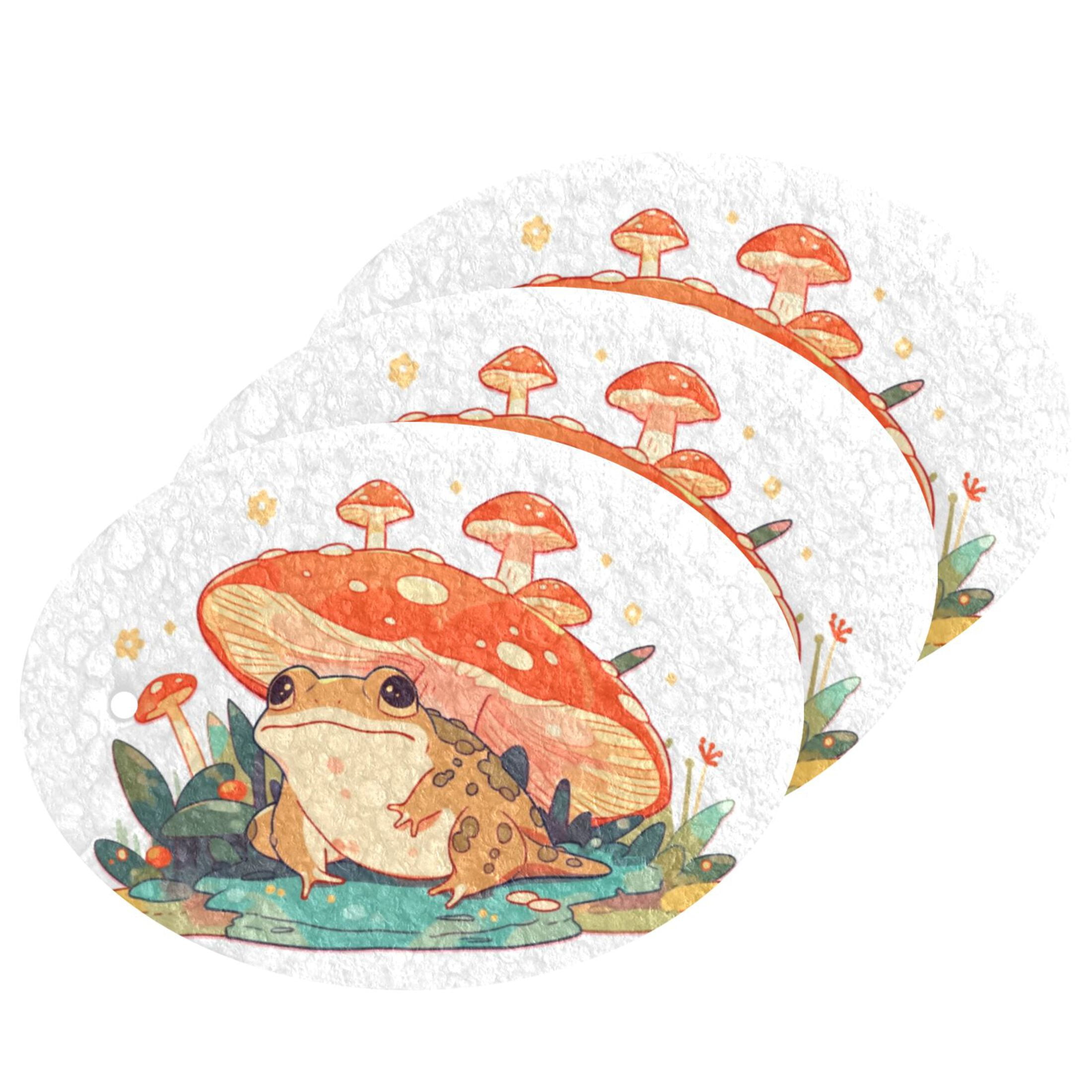 Mushrooms Frog Lotus Leaves 3 Pack Dish Sponges Bulk Natural Sponges ...