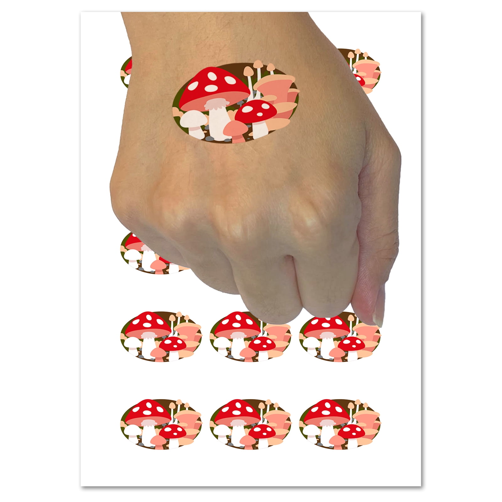 Mushrooms Fungus Fungi Toadstool Water Resistant Temporary Tattoo Set ...