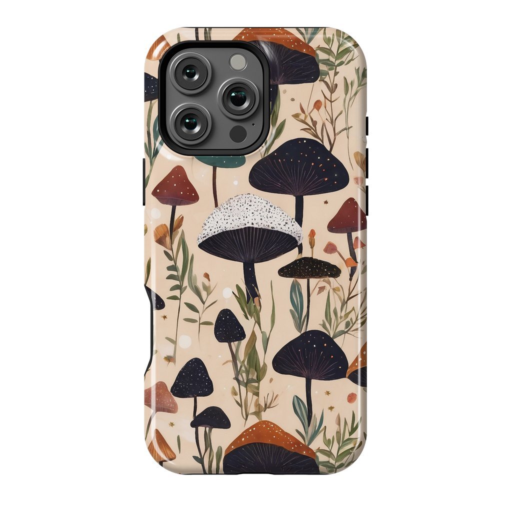 Mushrooms Leaves Cottagecore Art Phone Case for iPhone 17 16 15 14 13 ...