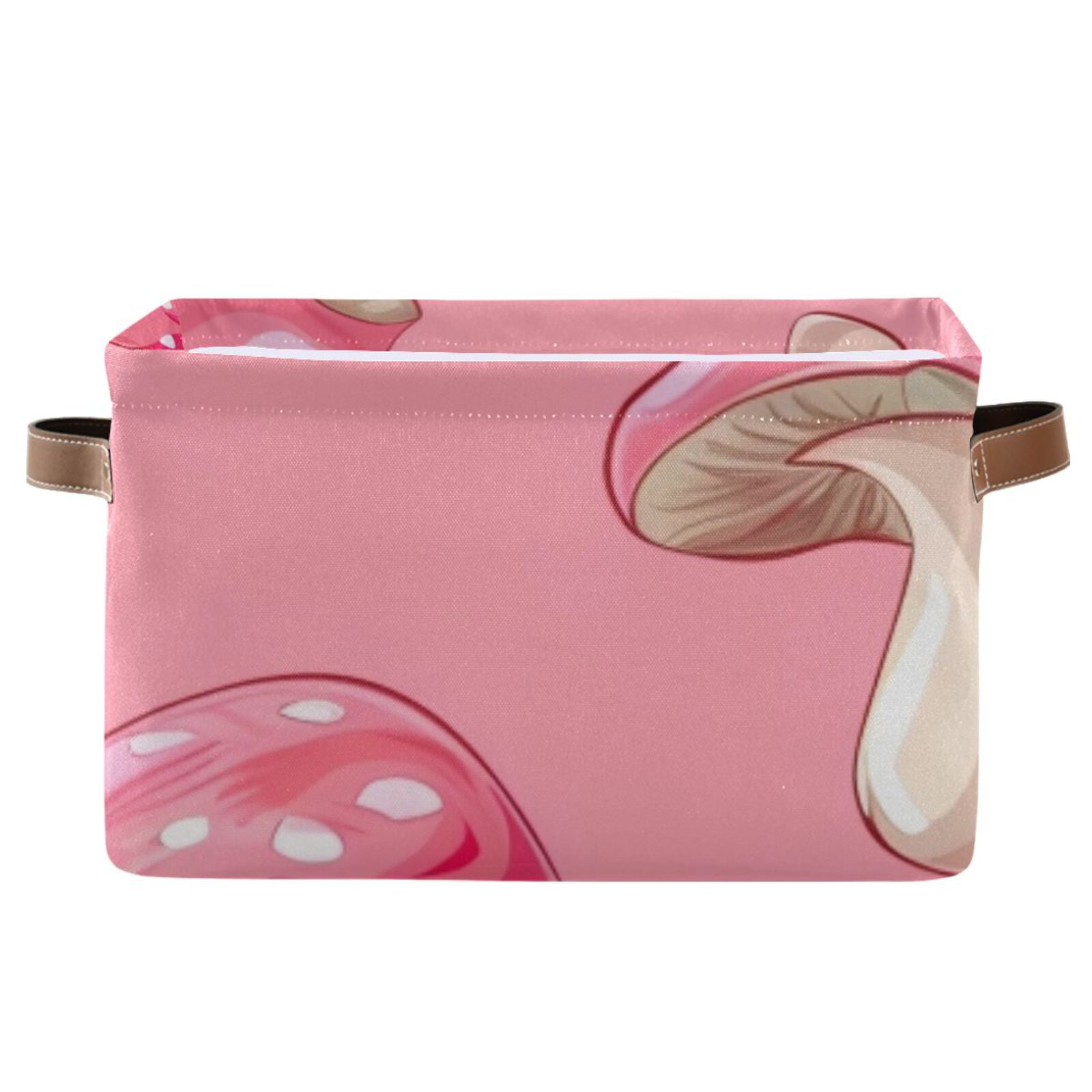 Mushrooms Pink Storage Bins Baskets With Handles Storage Box Clothes ...