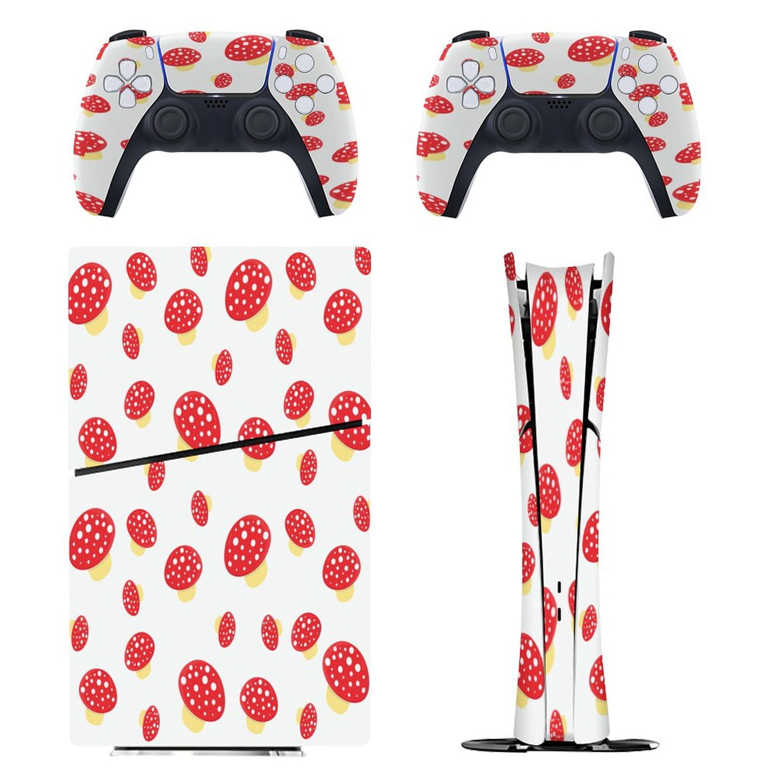 Mushrooms, Red, Yellow PS5/PS5 Slim Digital Disc Skin Sticker For ...