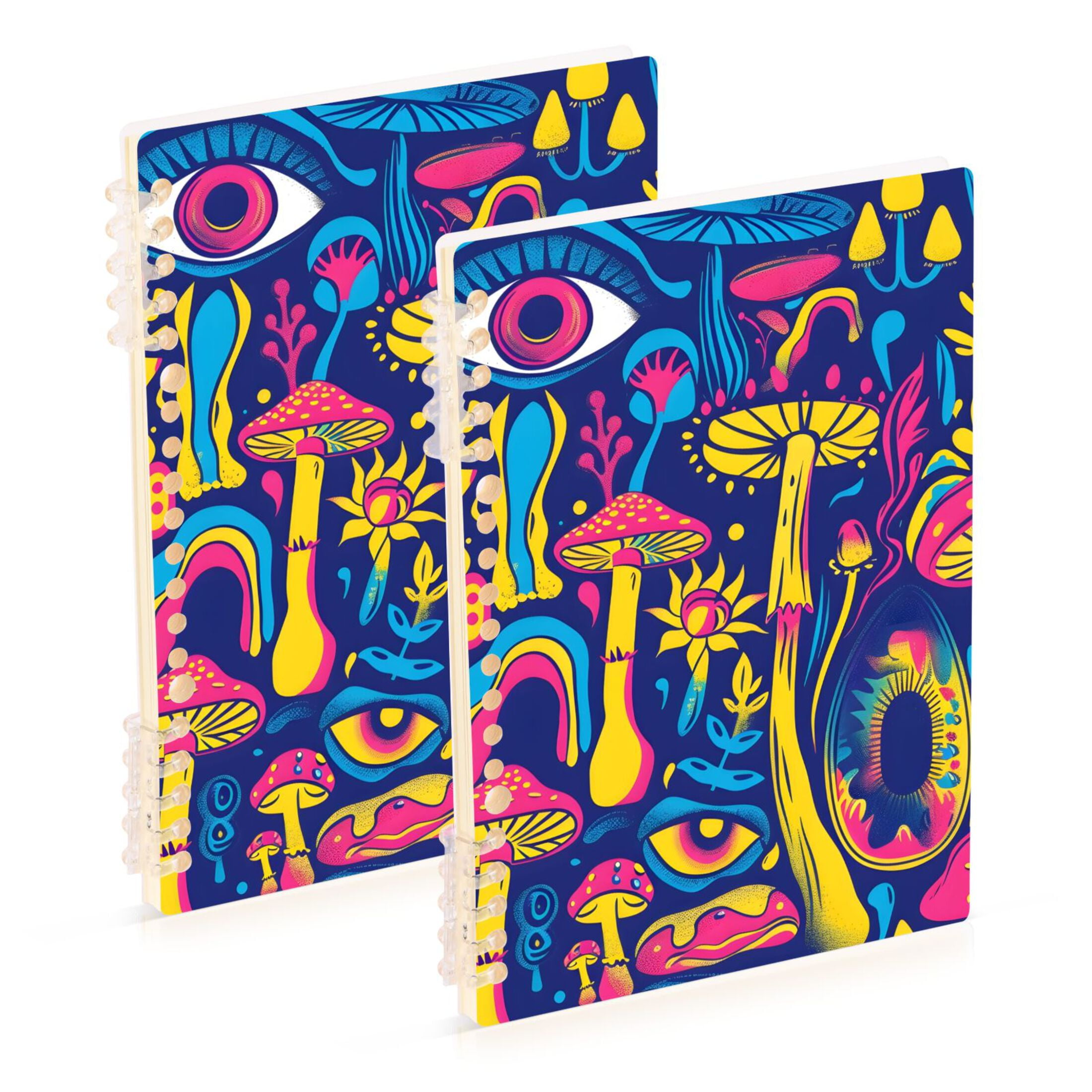 Mushrooms and Eyes Ring Binder Notebook Journey Note Diary College ...