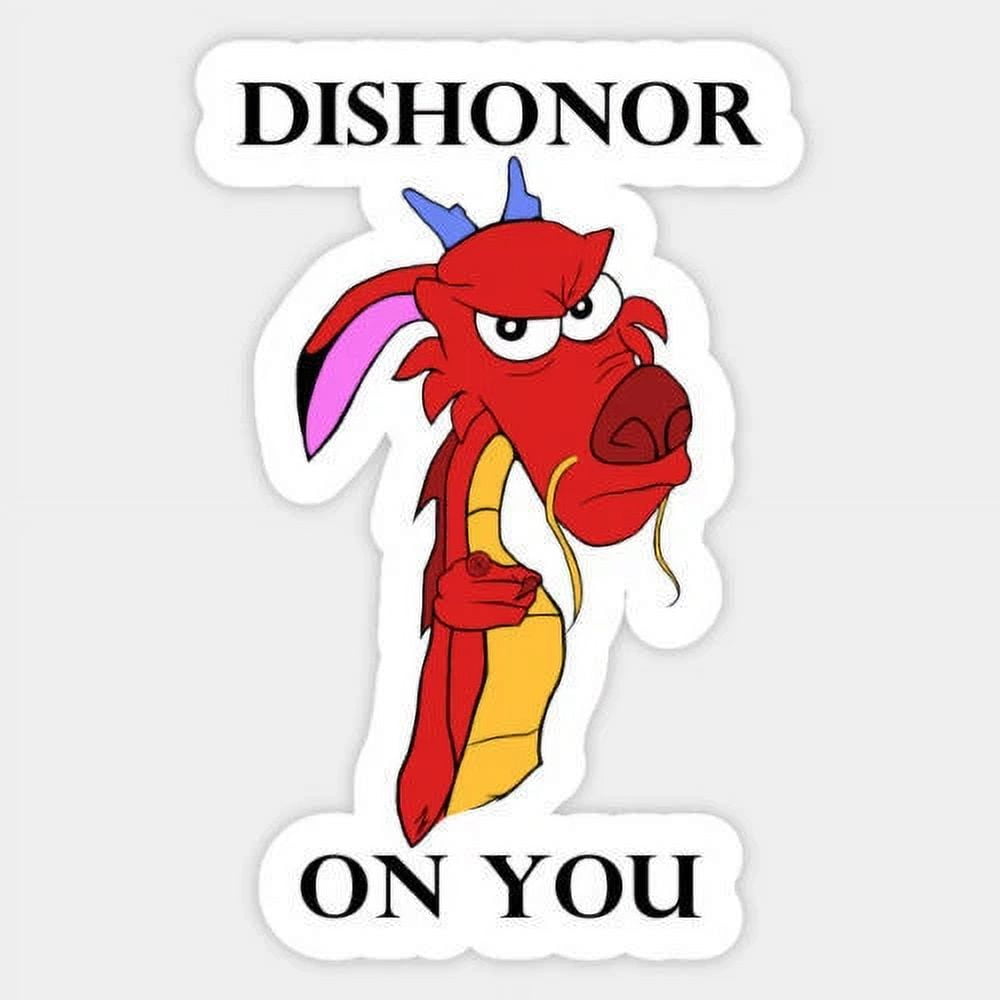 Mushu Dragon Dishonor On You Sticker Wall Decor Bumper Laptop Sticker ...
