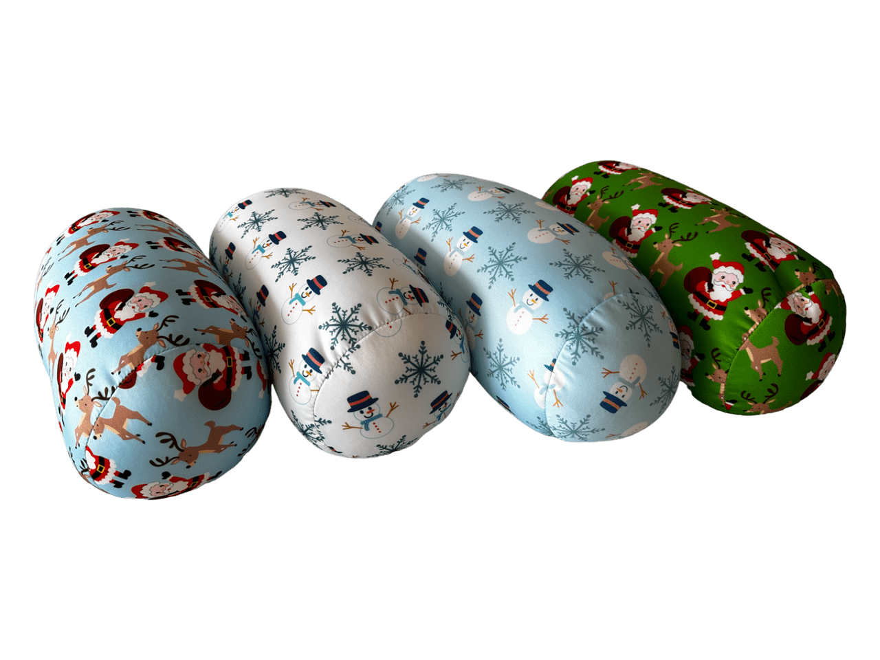 Mushy Pillows Microbead Filled Cylindrical Roll Pillow Winter Patterns ...