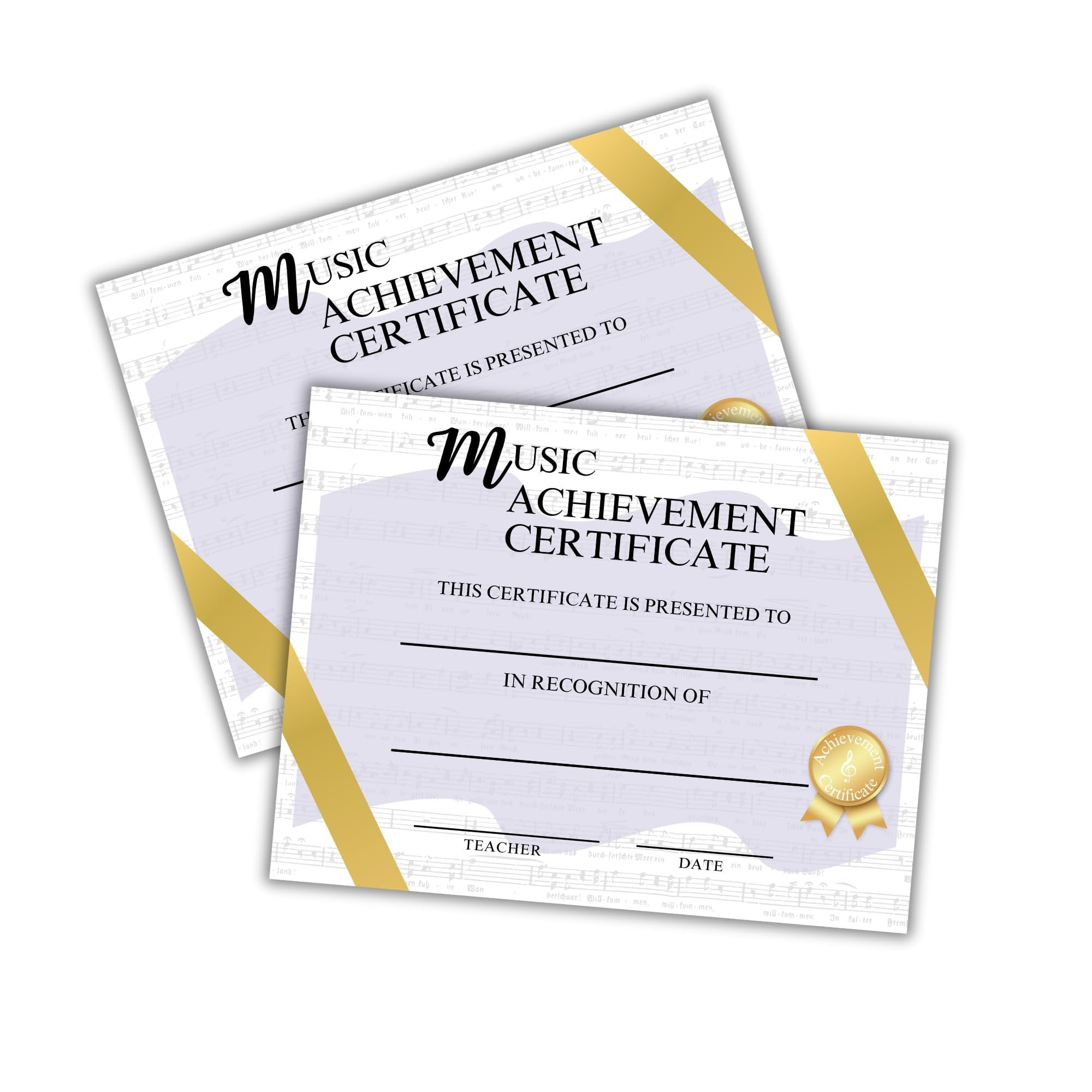Music Achievement Certificate Award 8.5x11 Recital Certificate Most ...