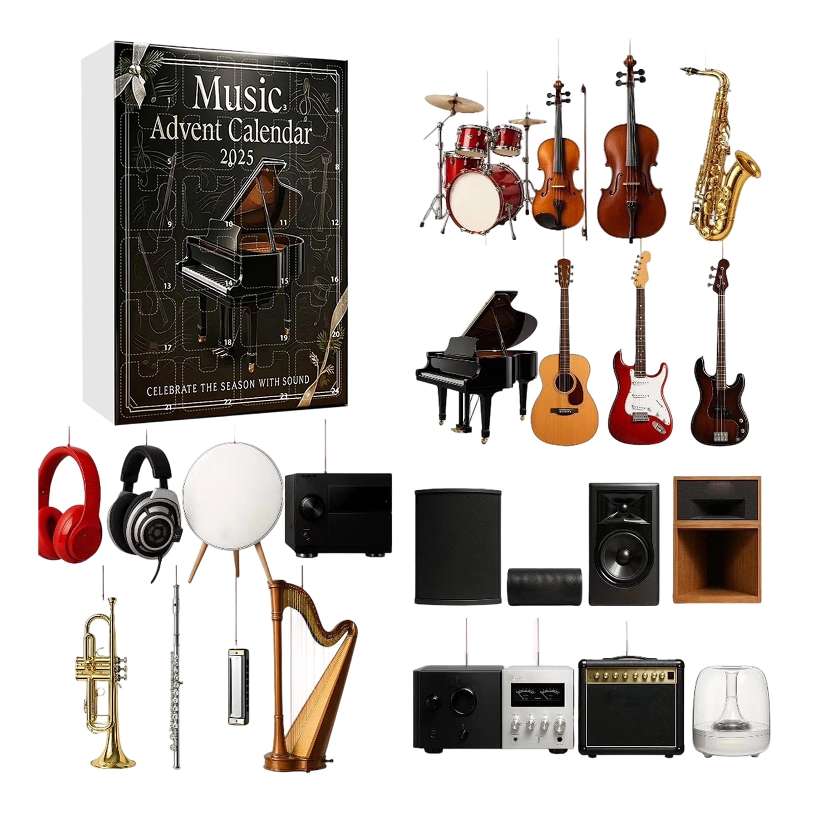 Music Advent Calendar 2025, Christmas Countdown Calendar, 24 Days Mini ...