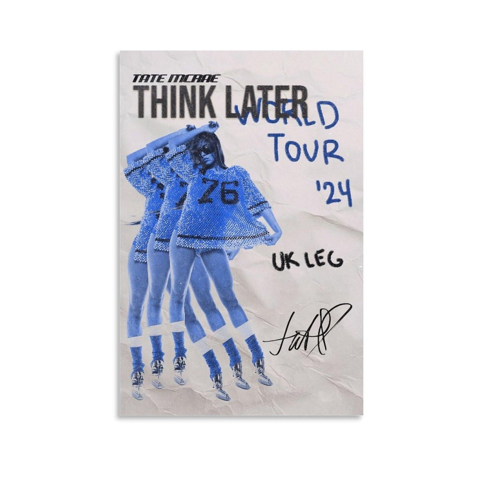 Music Albums Canvas Tate McRae Signature Poster Prints Canvas Wall Art ...