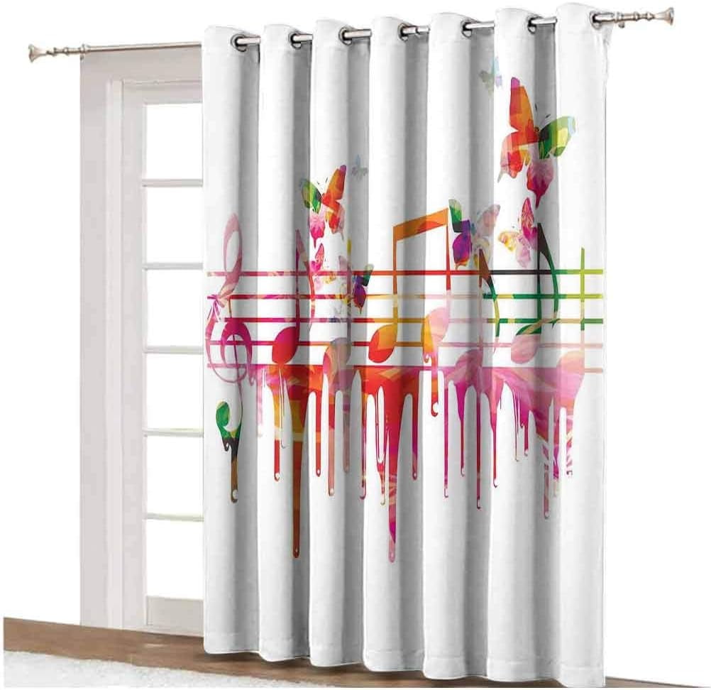 Music And Notes Design Curtains for Sliding Glass Doors, 100 x 84 ...