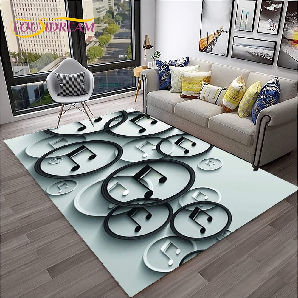 Music Art 3D Vinyl Record Retro Carpet Rug for Home Living Room Bedroom ...