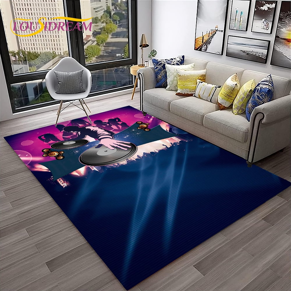 Music Art 3D Vinyl Record Retro Carpet Rug for Home Living Room Bedroom ...