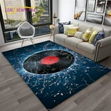 Music Art 3D Vinyl Record Retro Carpet Rug for Home Living Room Bedroom ...