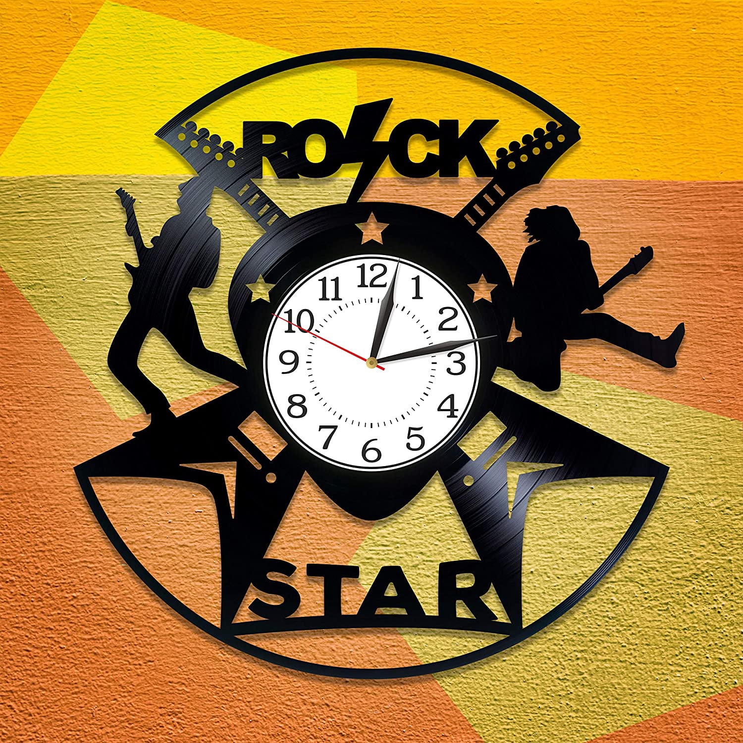 Music Birthday Gift Idea Rock Star Wall Clock Rock Vinyl Record Wall ...