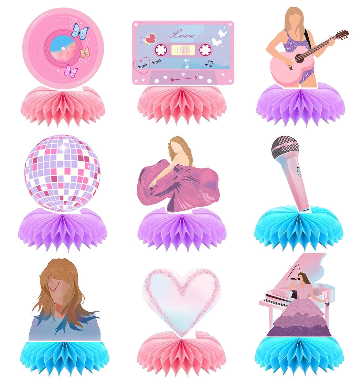 Music Birthday Party Decorations Super Star Party Honeycomb ...