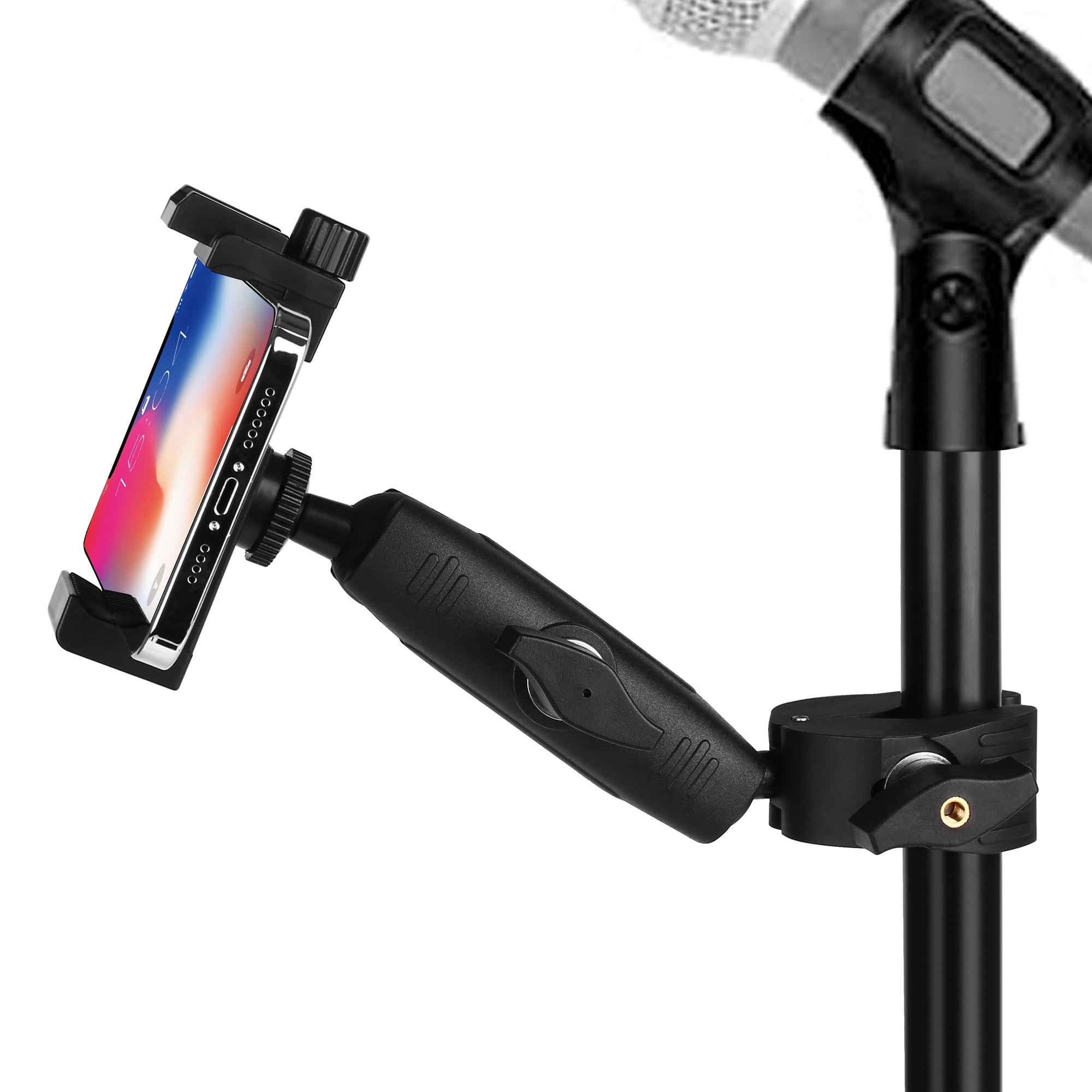 Peastrex Music Boom Microphone Mic Stand Phone Holder Mount, 7" Black ...