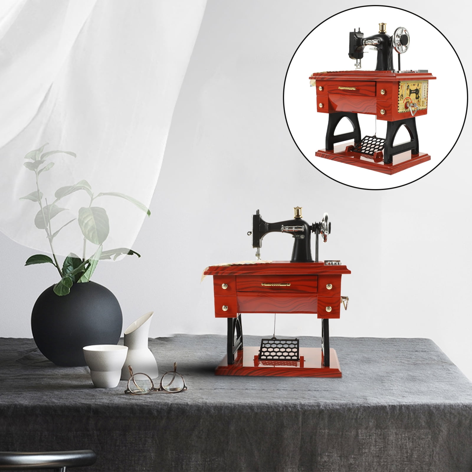 Music Box Vintage Sewing Machine Box sewing machine Model Desktop ...