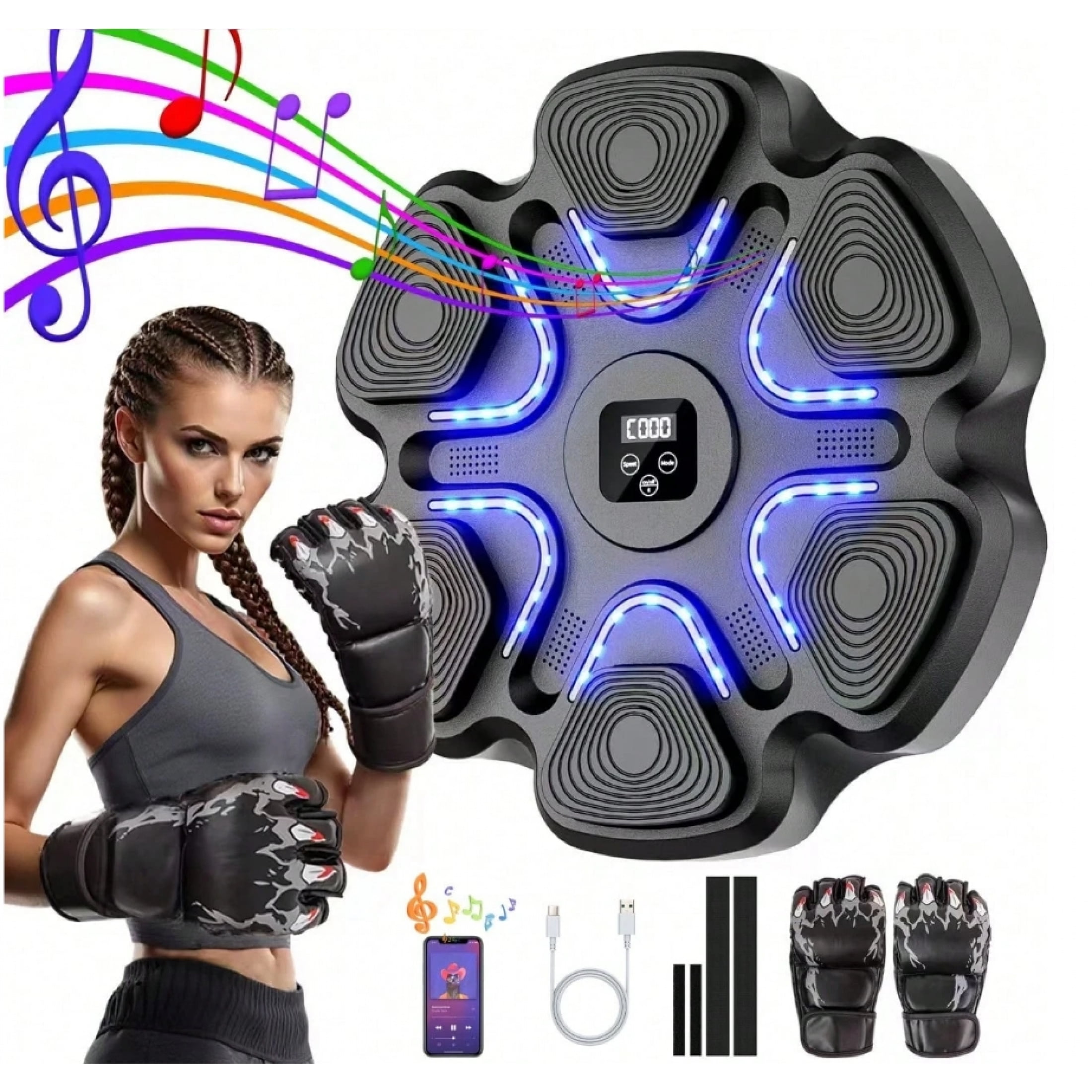 Music Boxing Machine With Boxing Gloves, Boxing Wall Mount Machine For ...